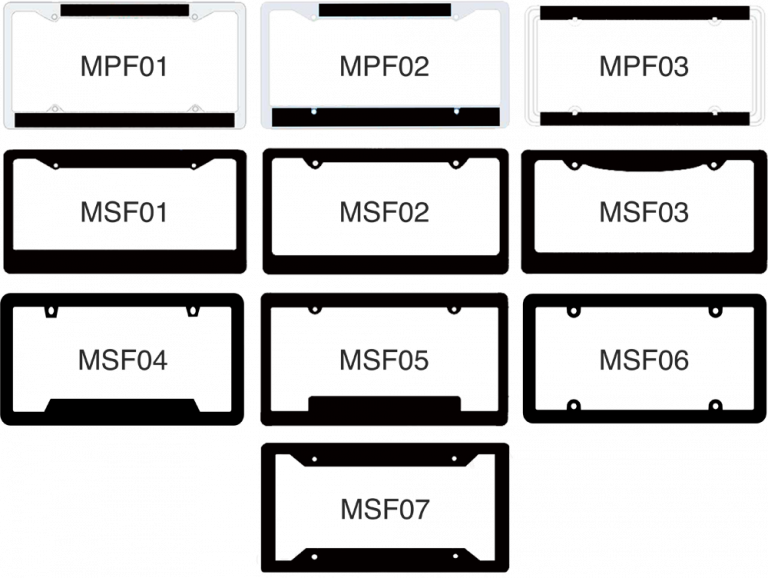 Suggested License Plate Frame Shape by State or Province